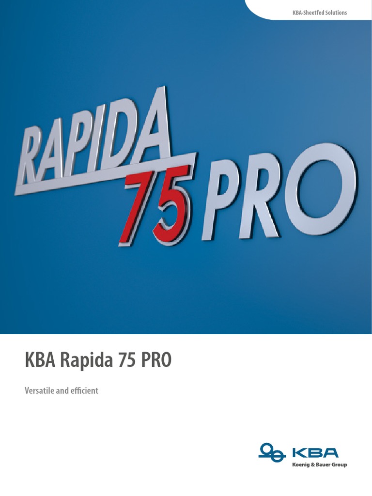 KBA Rapida 75pro Broschuere en | PDF | Science | Engineering