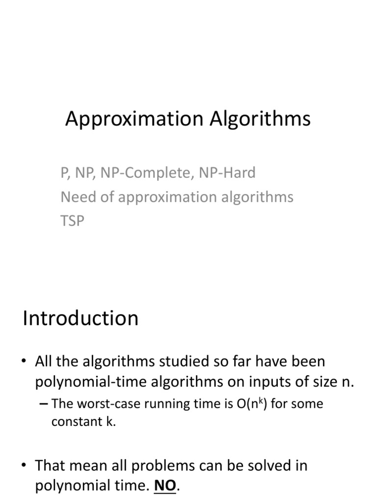 Approximation Algorithms Pdf Time Complexity Combinatorics