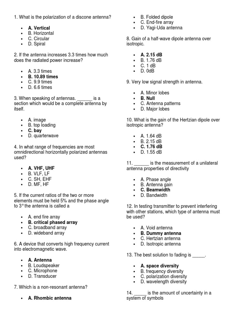 Transmission Final Exam | PDF | Antenna (Radio) | Inductor