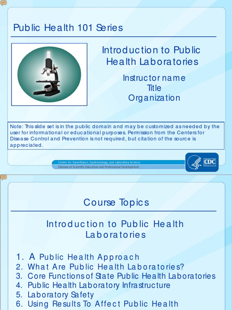 Introduction To Public Health Laboratories | PDF | Centers For Disease ...