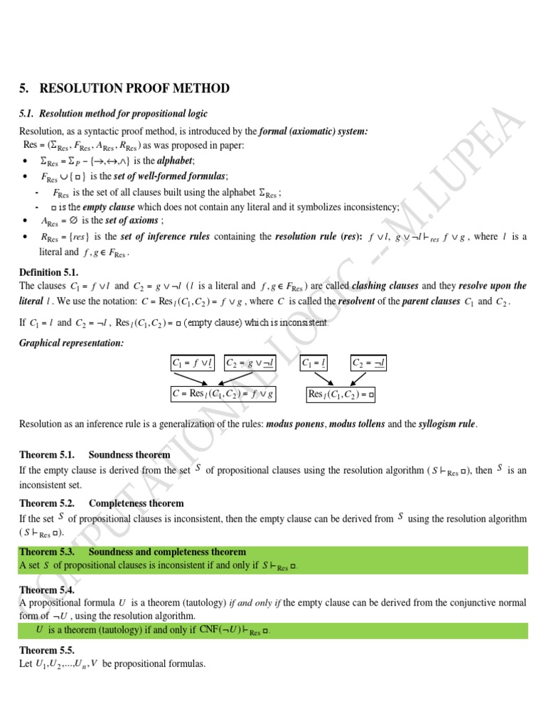 Resolution Proof Method | PDF | First Order Logic | Logic