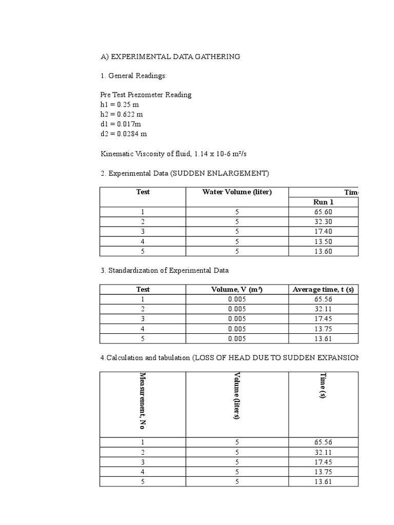 Fluid Flow Data | PDF