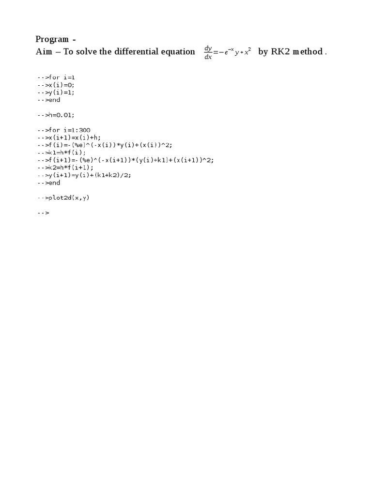 RK2 2nd | PDF | Ordinary Differential Equation | Analysis