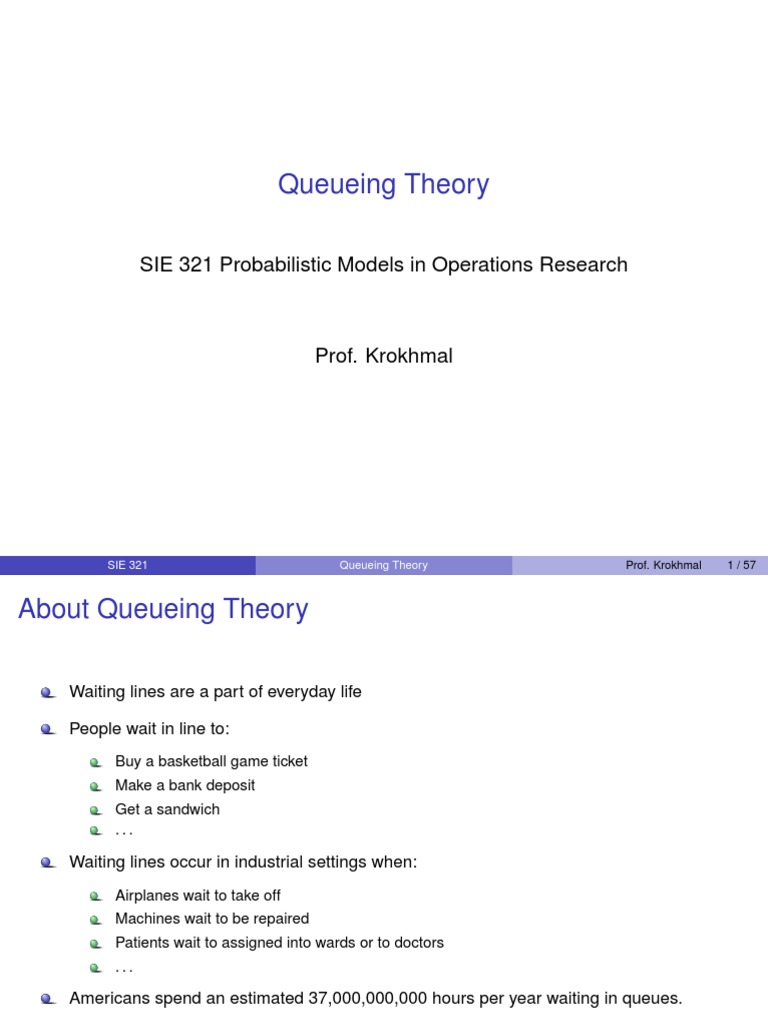 Queueing Theory Slides | PDF | Statistics | Statistical Theory