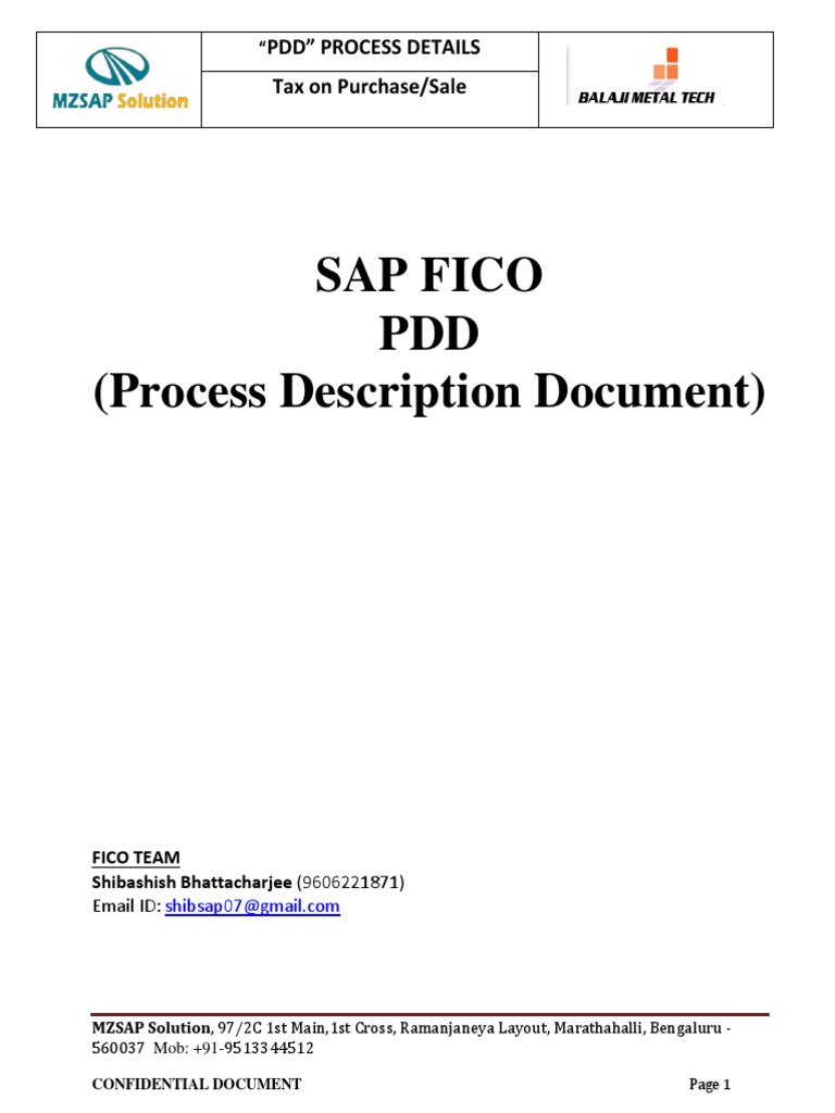 PDD Process for Tax in SAP FICO | PDF | Value Added Tax | Invoice