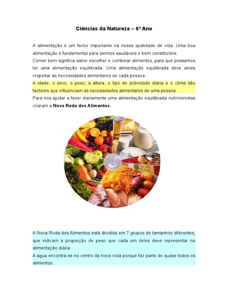Nutrientes e Roda Dos Alimentos | PDF | Vitamina | Alimentos