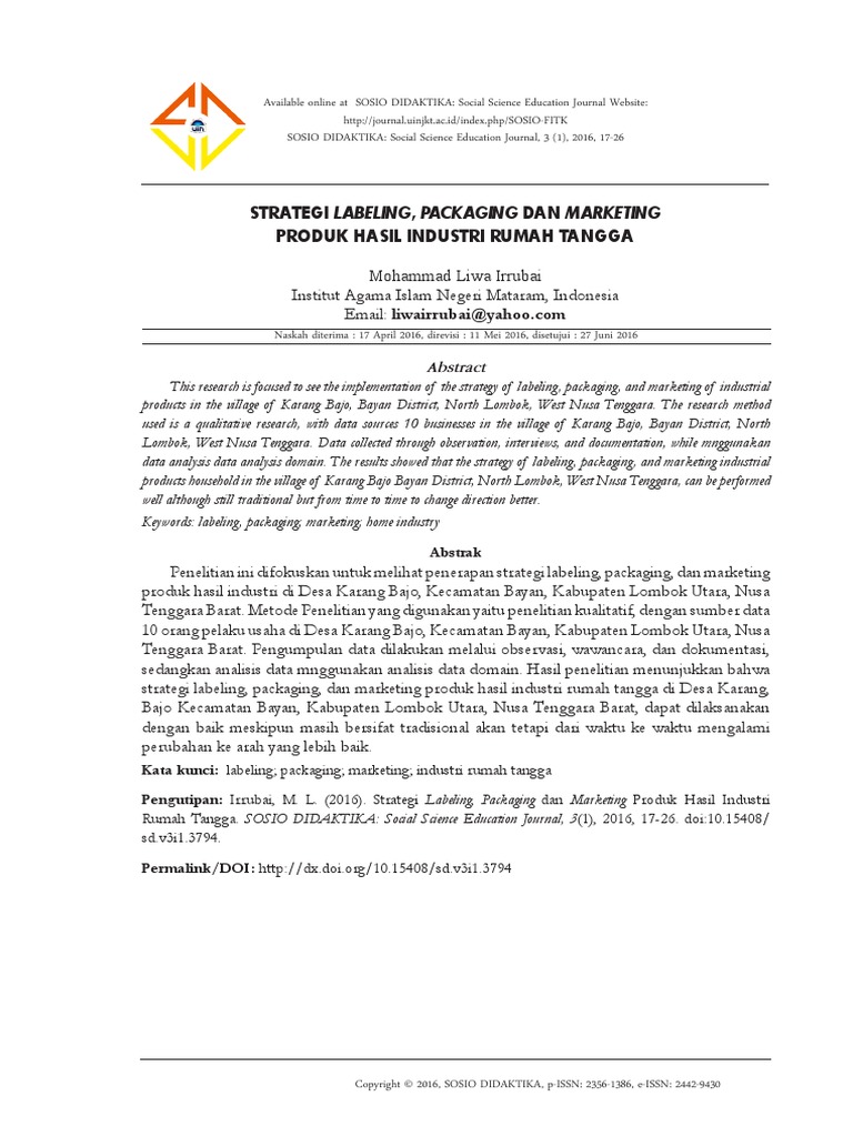 Strategi Labeling, Packaging Dan Marketing Produk | PDF
