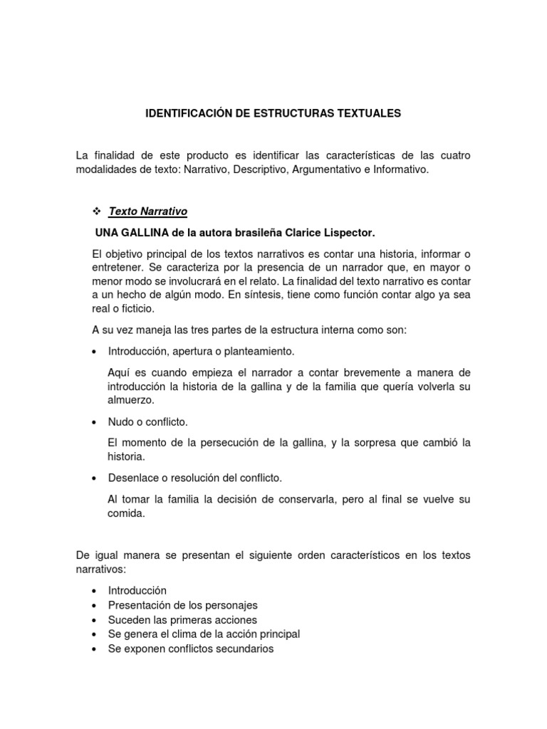Identificación de Estructuras Textuales | PDF
