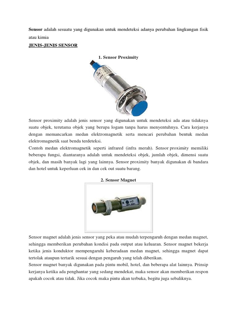 JENIS DAN PRINSIP KERJA SENSOR | PDF