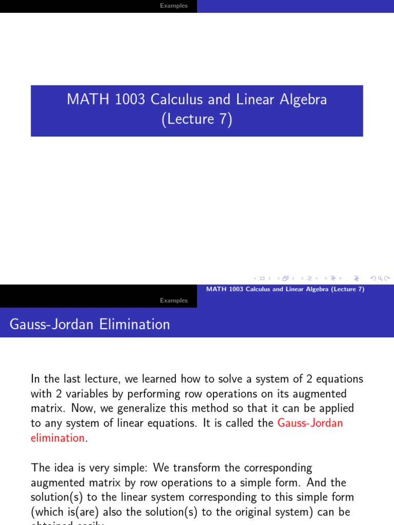 Lecture07 Cai | PDF | Matrix (Mathematics) | System Of Linear Equations
