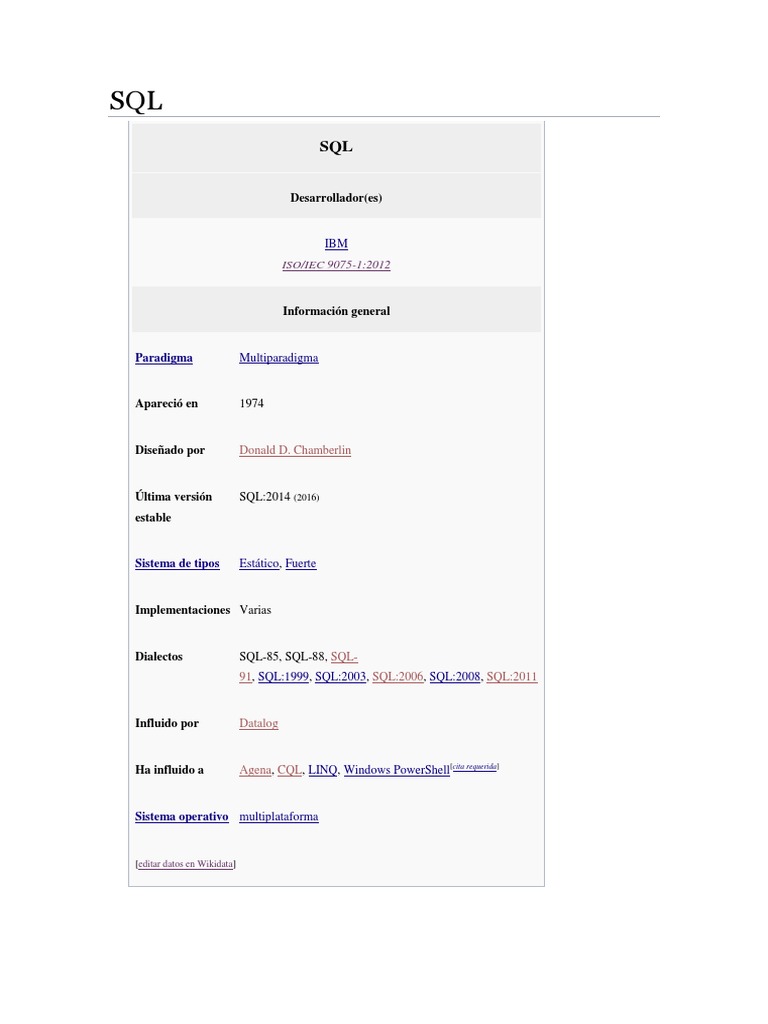 SQL | Descargar gratis PDF | SQL | Gestión de la información
