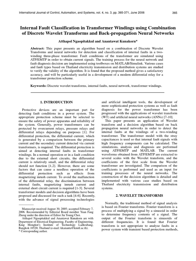 IJCAS v4 n3 pp.365-371 | Download Free PDF | Wavelet | Artificial ...