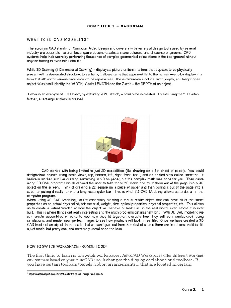 3D CADD Module1 | PDF | Computer Aided Design | 3 D Computer Graphics
