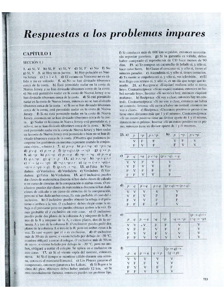 Matemática Discreta y Sus Aplicaciones - Soluciones Impares | PDF Matemática Discreta y Sus Aplicaciones - Soluciones Impares | PDF
