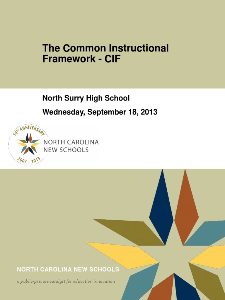 The Common Instructional Framework - CIF: Click To Edit Master Title ...