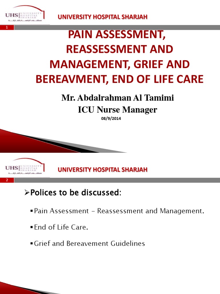 Pain Assessment%2c Reassessment and Management%2c Grief and Bereavement ...