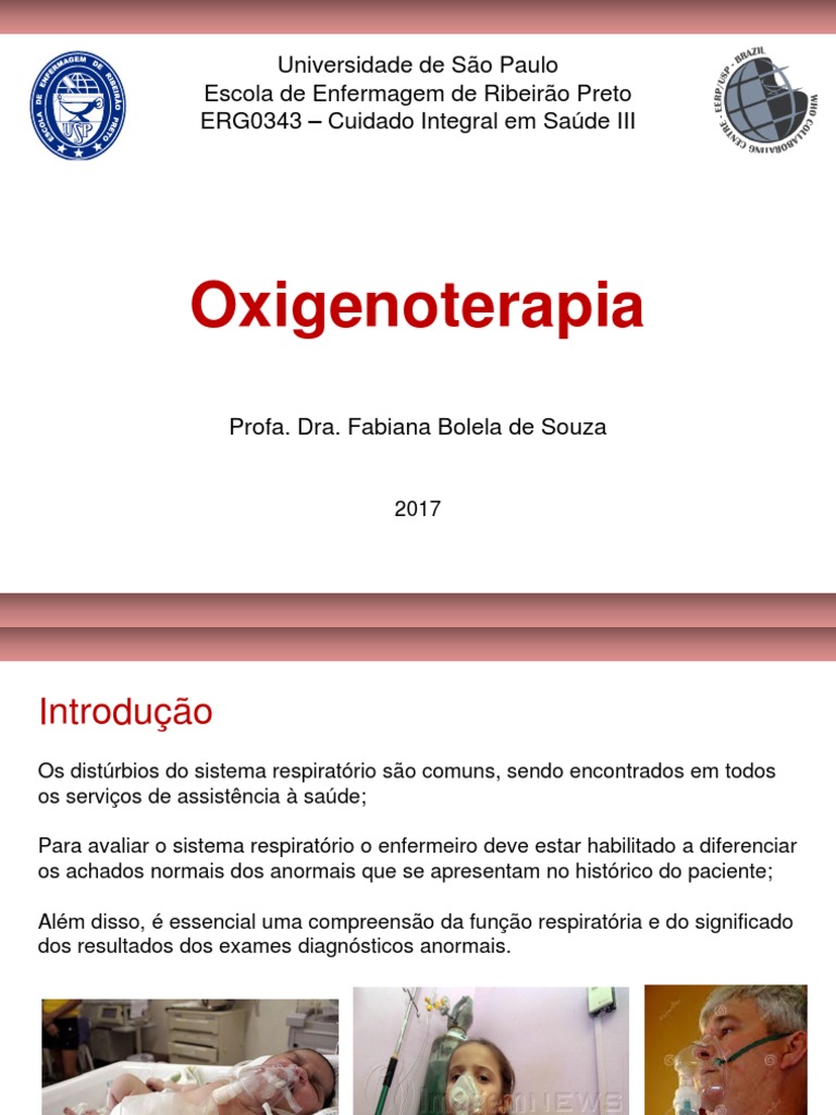 Aula Oxigenoterapia PDF | PDF | Respiração | Sistema circulatório