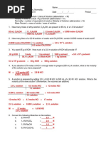 Molarity and Molality Practice Problems | PDF | Molar Concentration | Solution