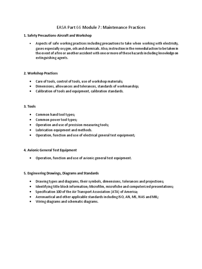 EASA Part 66 Module 7: Maintenance Practices | PDF | Coaxial Cable ...