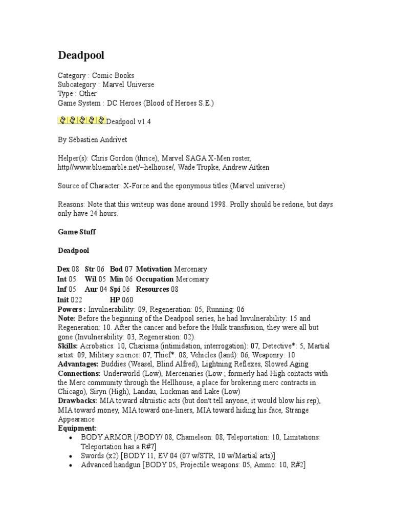 Deadpool | PDF | Comics Characters | Marvel Comics