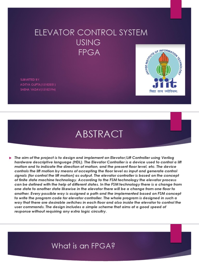 FPGA-Based Elevator Control Design | PDF | Field Programmable Gate Array | Electronic Engineering