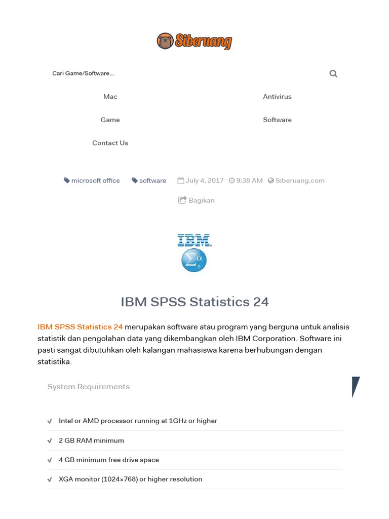 Cara Instal SPSS Statistics 24 Full Version | PDF