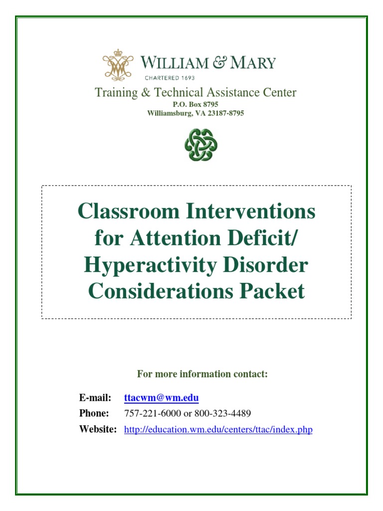 Adhd | PDF | Attention Deficit Hyperactivity Disorder | Classroom ...