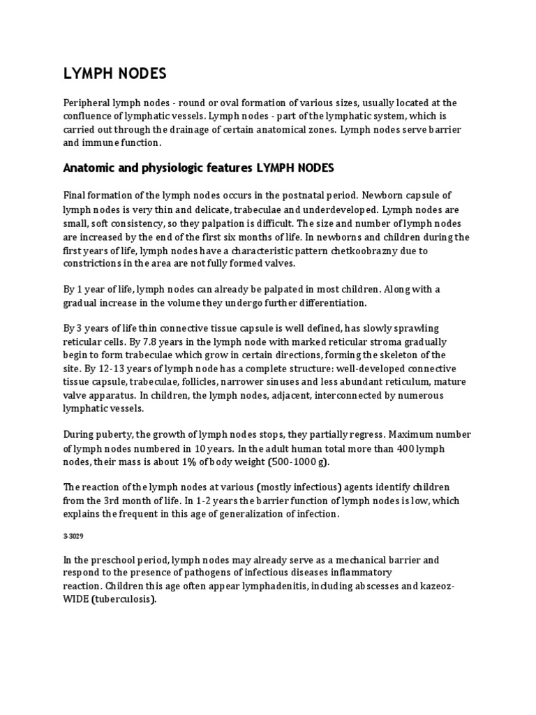 Lymph Nodes | PDF | Lymphatic System | Lymph Node