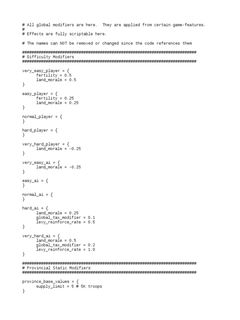 Game modifiers and settings | PDF
