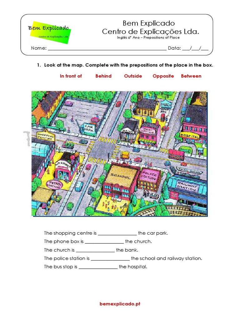 Prepositions of Place 1 | PDF | Land Transport | Transport