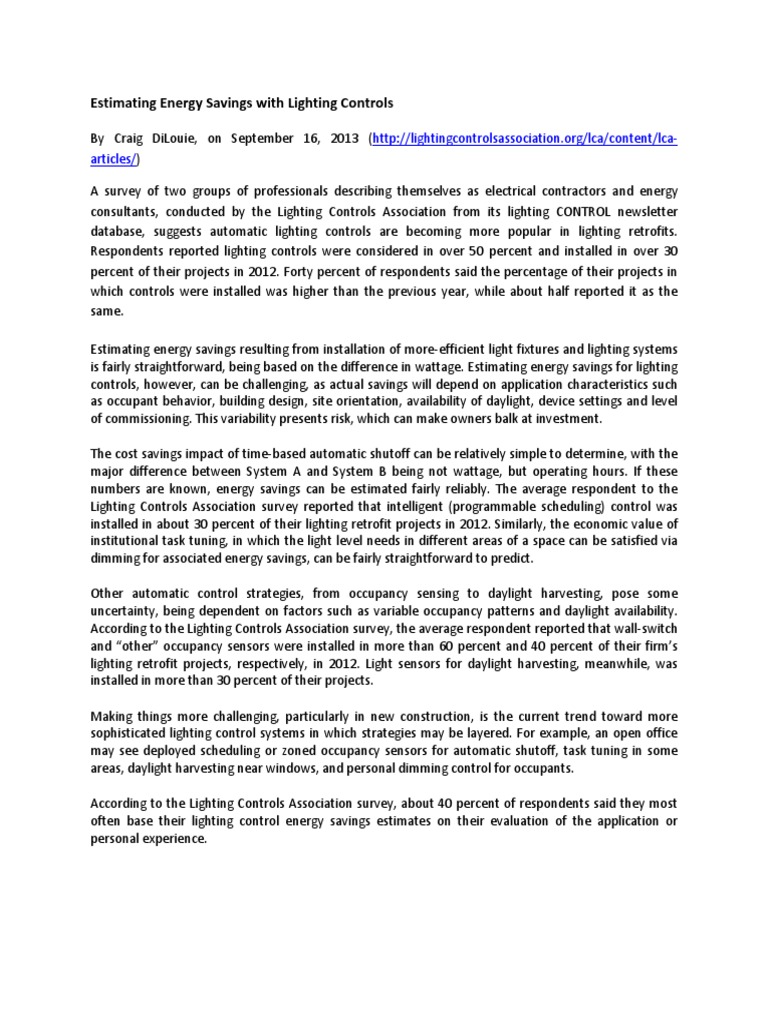 Articles For Lighting | PDF | Lighting | Energy And Resource