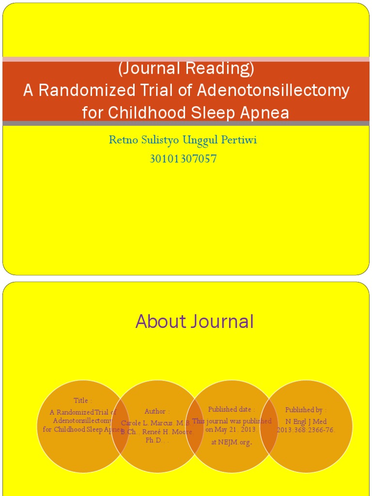 Adenotonsillectomy | PDF | Sleep Apnea | Randomized Controlled Trial