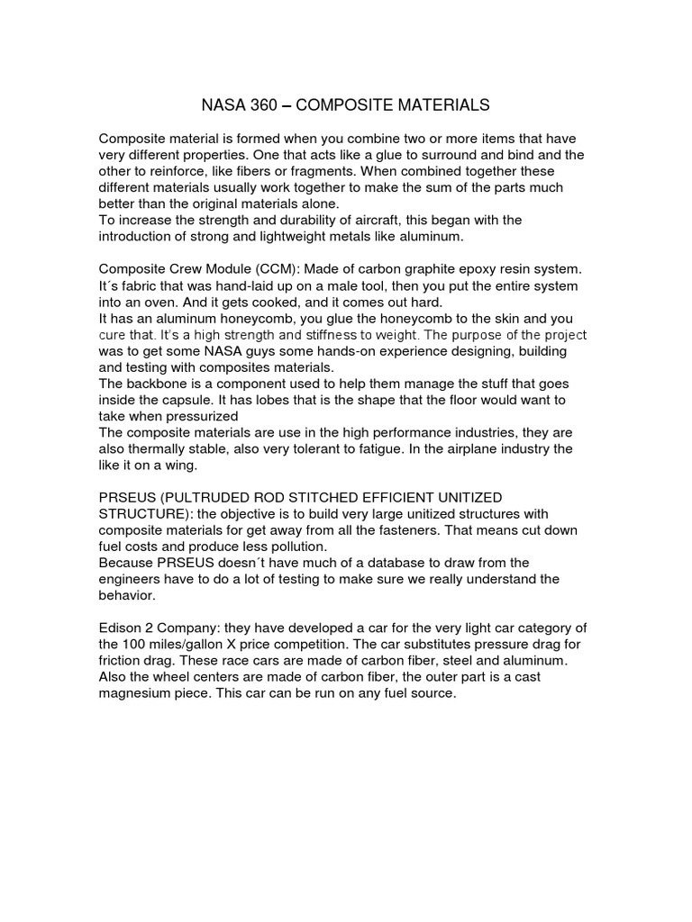 Nasa 360 - Composite Materials | PDF