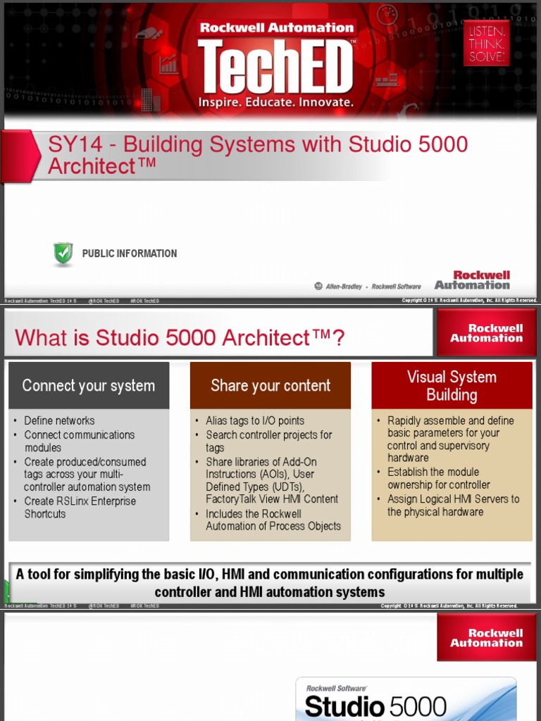 SY14 - Building Systems With Studio 5000 Architect ROKTechED 2015 | PDF | Automation | Copyright