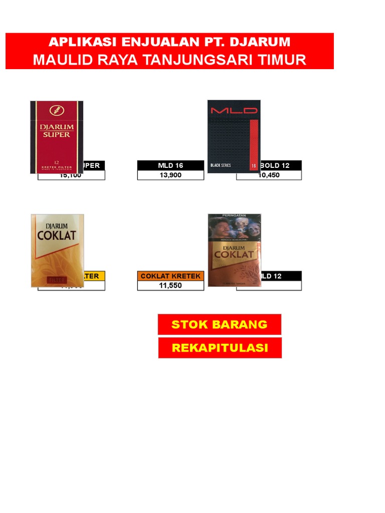 Aplikasi Penjualan Pt. Djarum | PDF