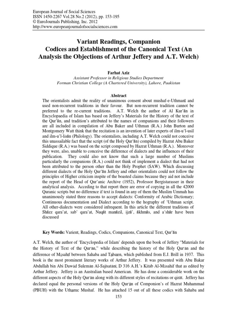 English Variant Readings Companion Codices and Establishment of The ...
