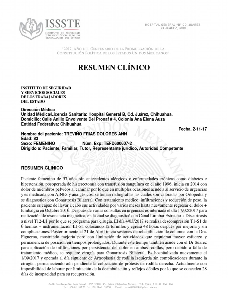 Formato de Resumen Clinico 10 | Medicina CLINICA | Medicina | Prueba ...