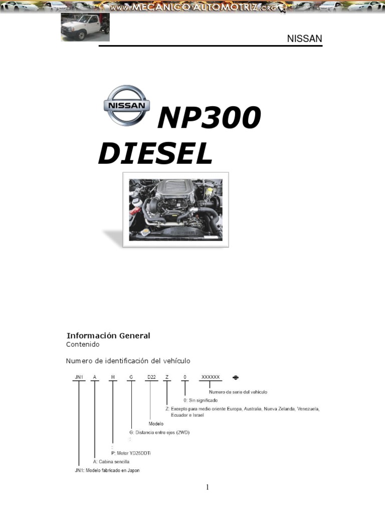 Nissan Np300 Diesel Descripcion | Motor diesel | Pistón