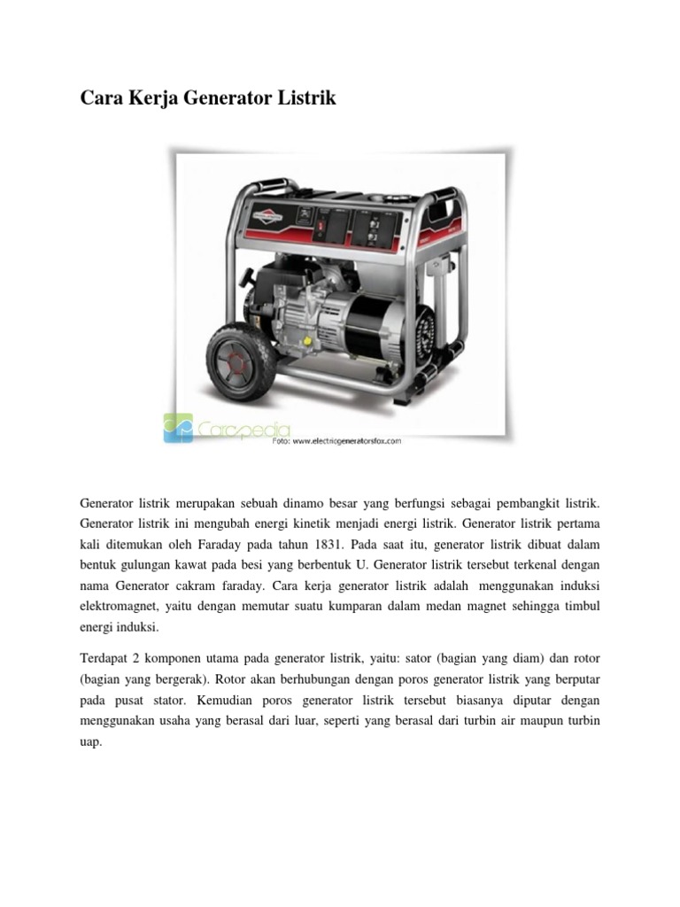 Cara Kerja Generator Listrik | PDF