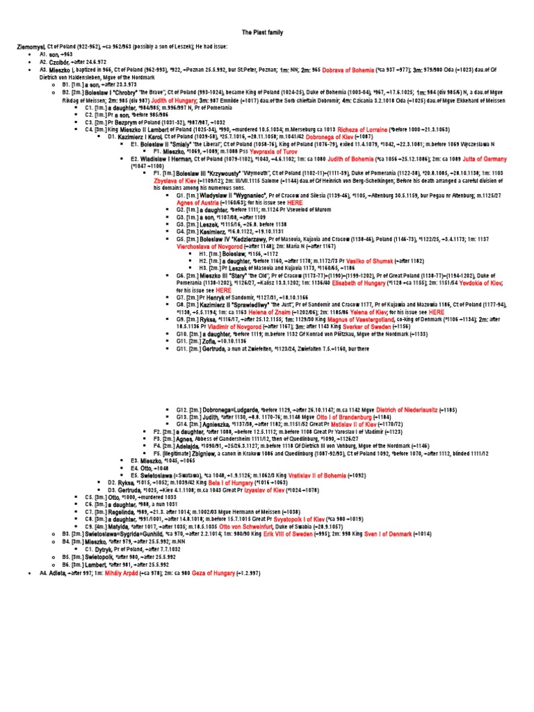 The Piast Dynasty: A Genealogical History of the Early Polish Royal ...