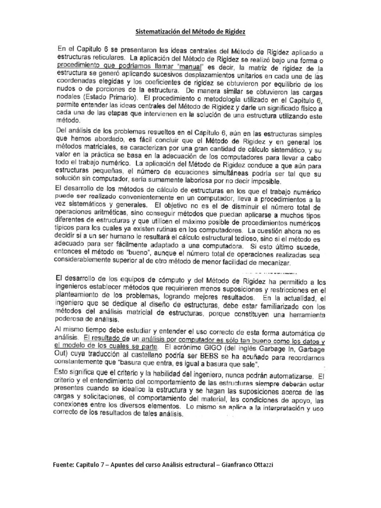 Sistematización Del Método de Rigidez | PDF | Análisis estructural | Rigidez