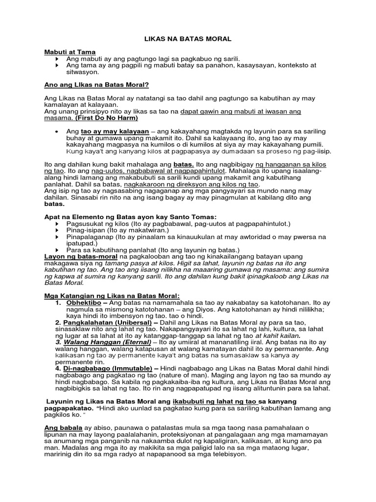Likas Na Batas Moral | PDF