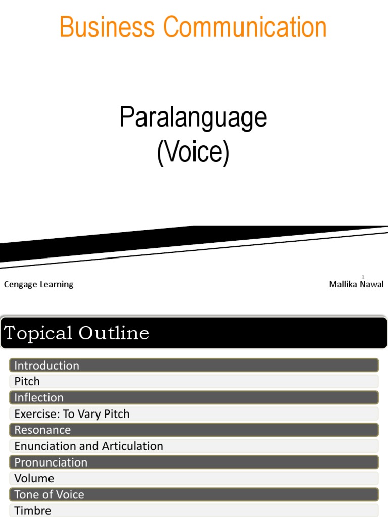 Chapter 4 - Paralanguage (Voice) | PDF | Phoneme | Speech