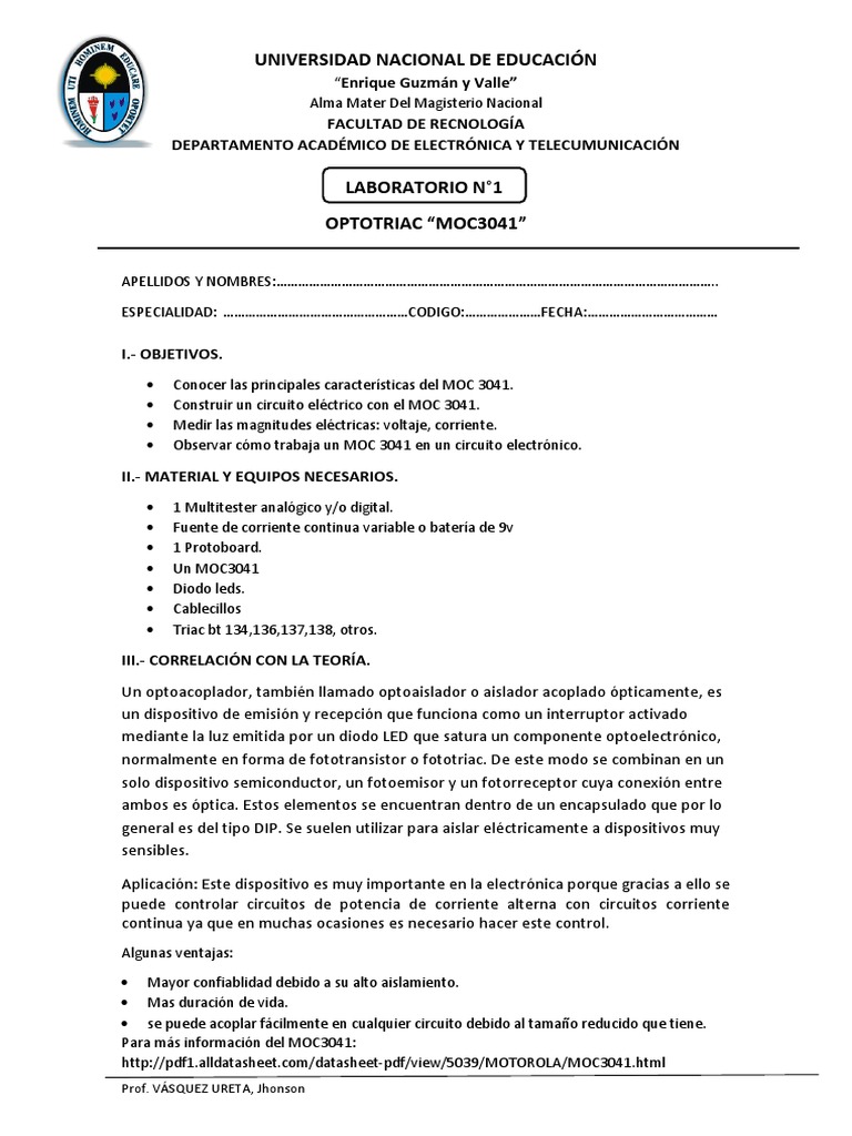 Optotriac | PDF | Componentes eléctricos | Electromagnetismo