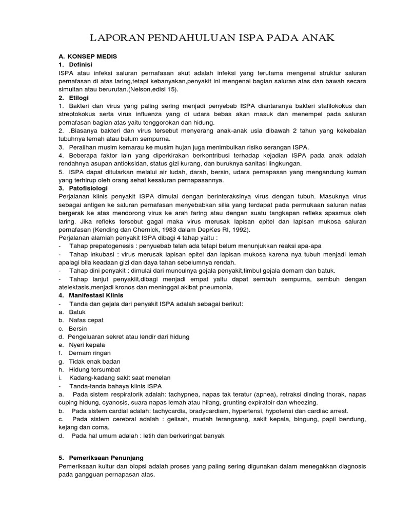 Laporan Pendahuluan Ispa Pada Anak | PDF
