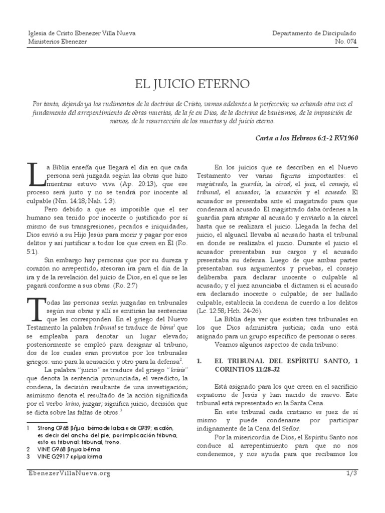 074 El Juicio Eterno | PDF | eucaristía | Perdón