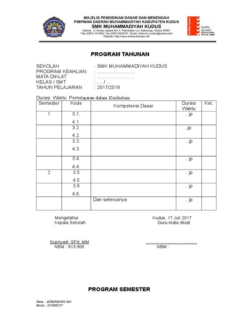 Prota Dan Promes Pemrograman Dasar | PDF