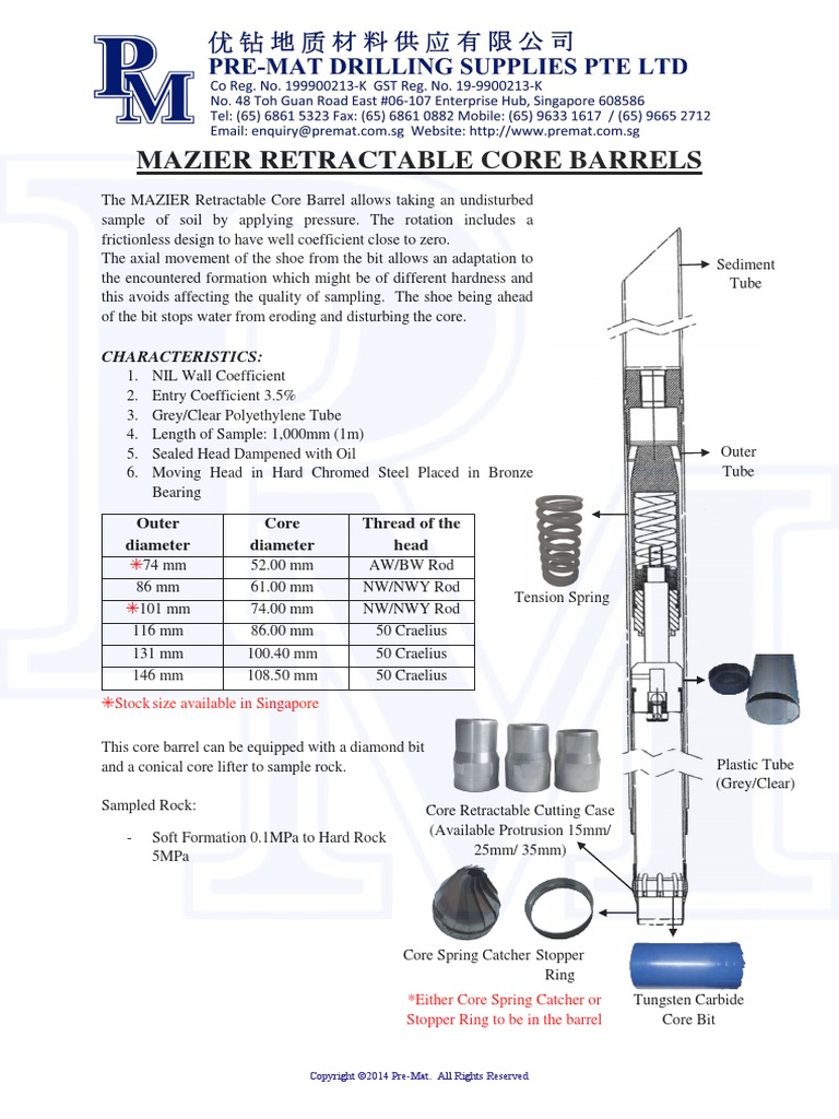 05 Mazier Retractable Core Barrels | PDF | Materials | Nature