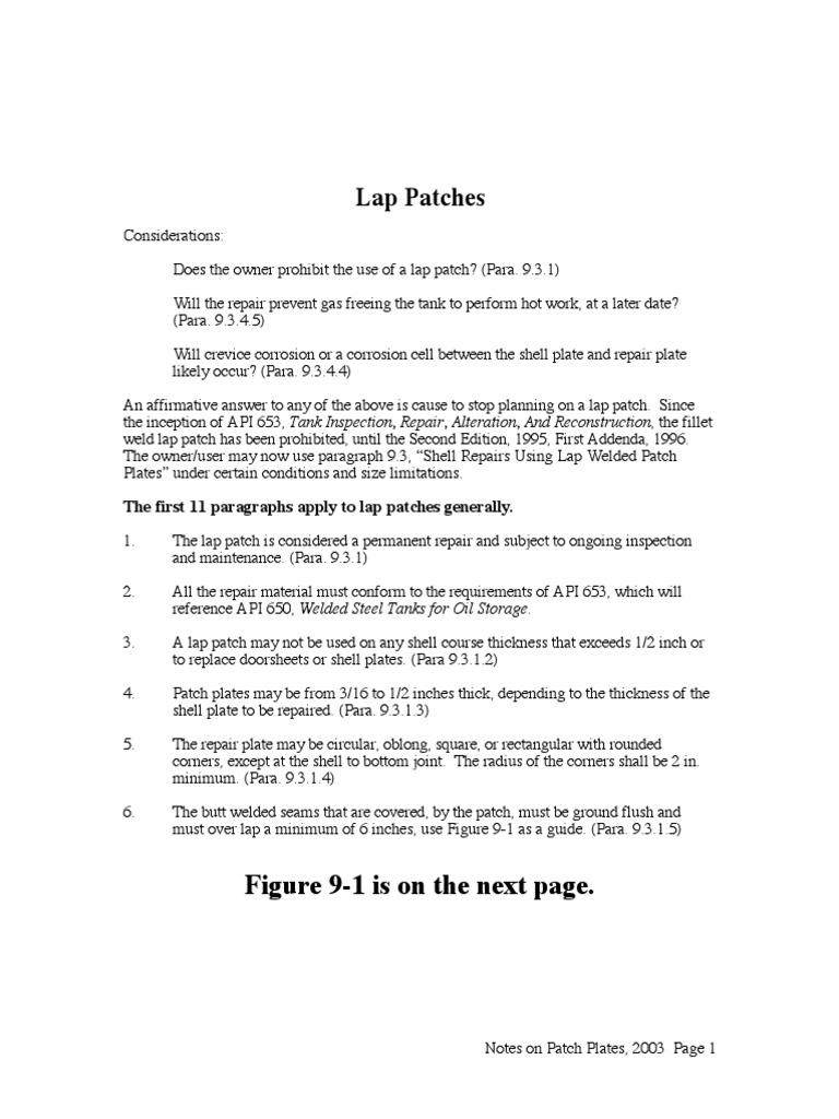 Lap Patch Notes (Printed) | PDF | Leak | Welding