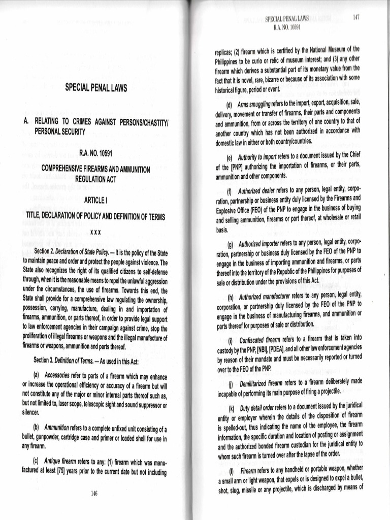 Firearms Regulation Act Summary | PDF | Firearms | Gun